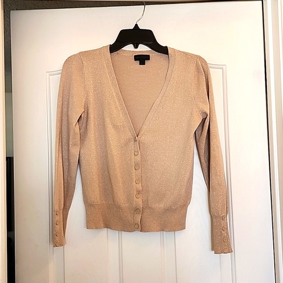 Worthington | Sweaters | Metallic Gold Cardigan | Poshmark